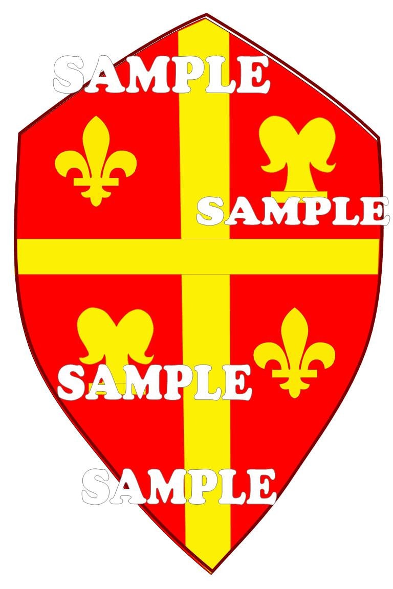 Medieval Times Shield Shields Set of 4 Scrapbook Paper Embellishment ...