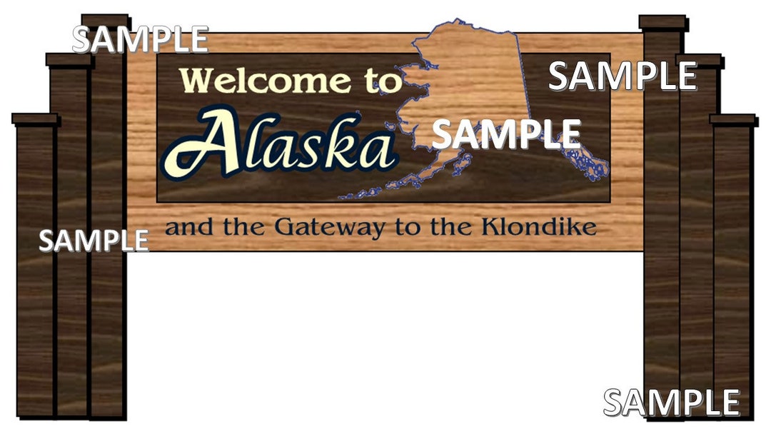 Alaska State Welcome Sign Scrapbook Embellishment Paper Die Cut Piece ...