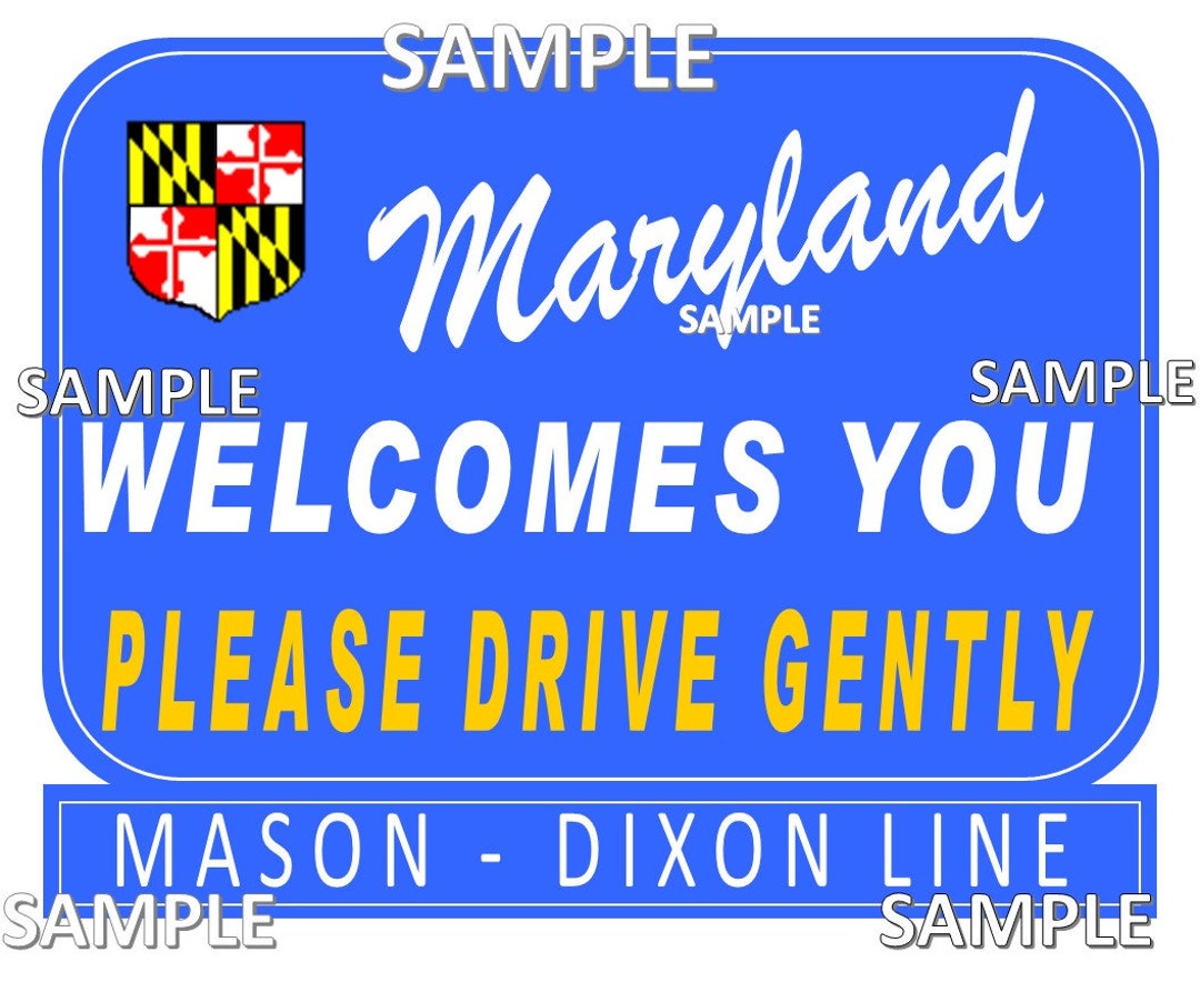 Maryland State Welcome Sign Scrapbook Embellishment Paper Die Cut Piece ...