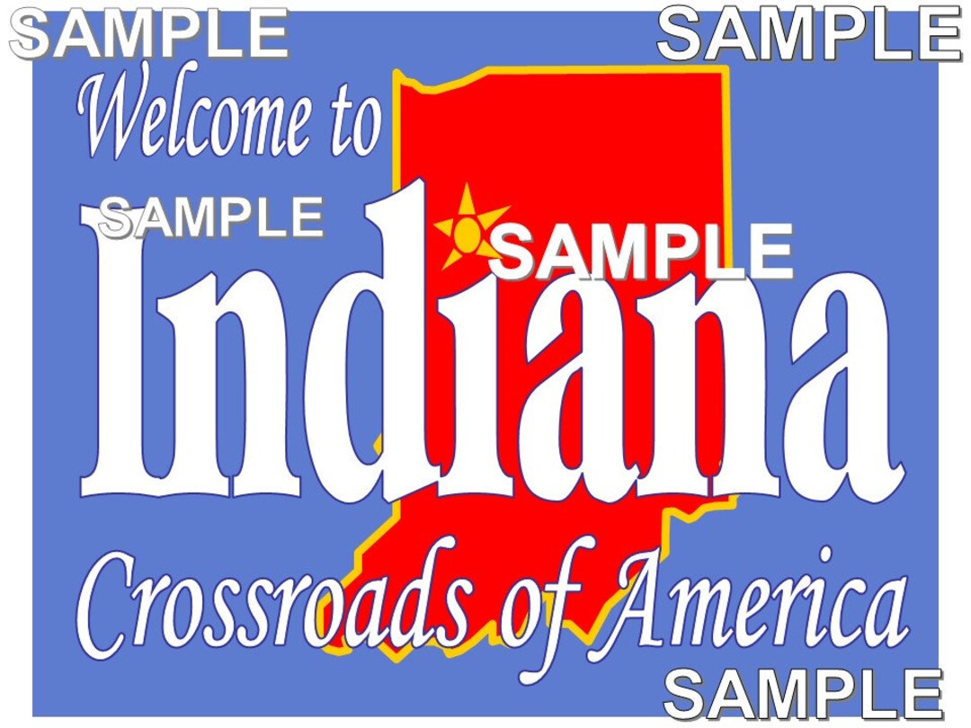 Indiana State Welcome Sign Scrapbook Embellishment Paper Die Cut Piece ...