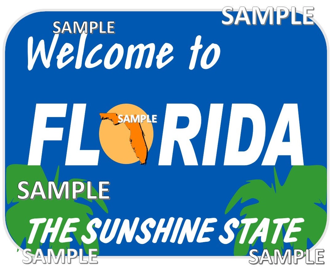 Florida State Welcome Sign Scrapbook Embellishment Paper Die Cut Piece ...