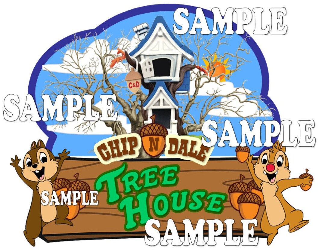 Disneyland Chip and Dale Tree House Treehouse Scrapbook Embellishment ...