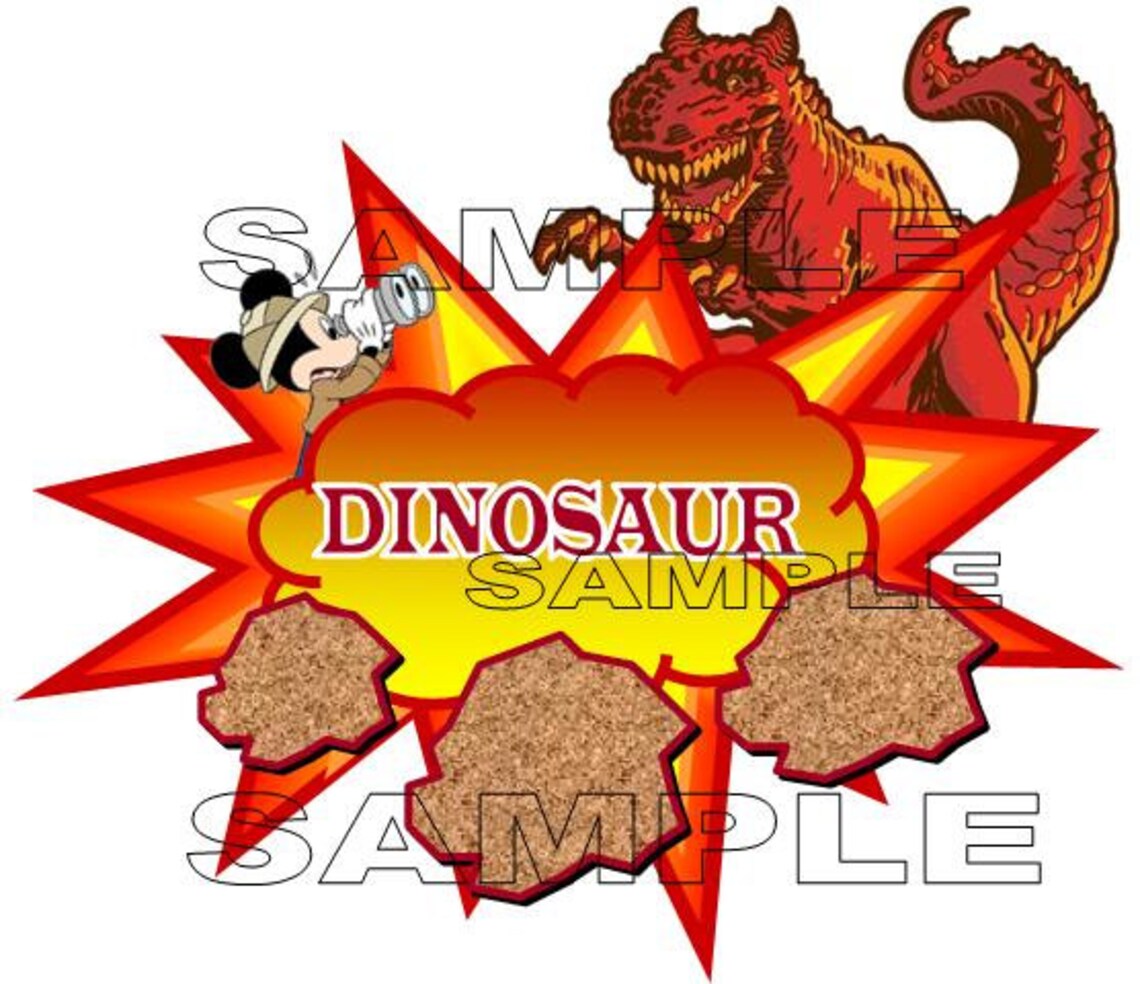 Disney World Animal Kingdom Dinosaur Ride Sign Mickey Mouse Carnotaurus ...