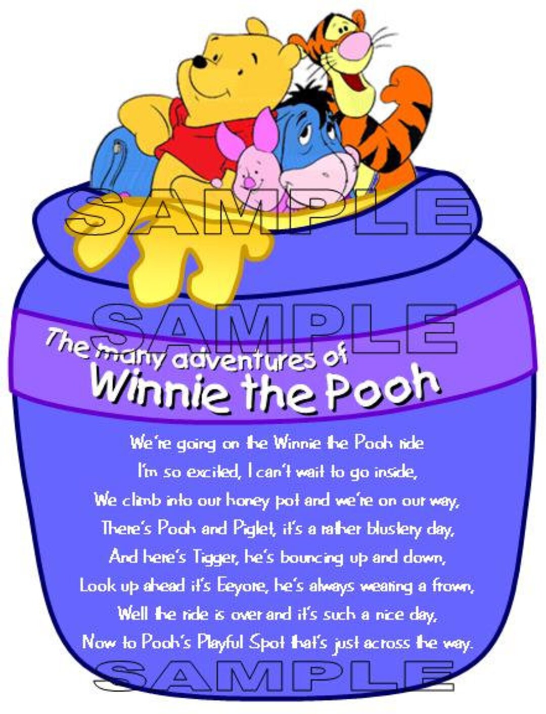 Disney World Magic Kingdom Fantasyland Winnie the Pooh Ride Poem ...