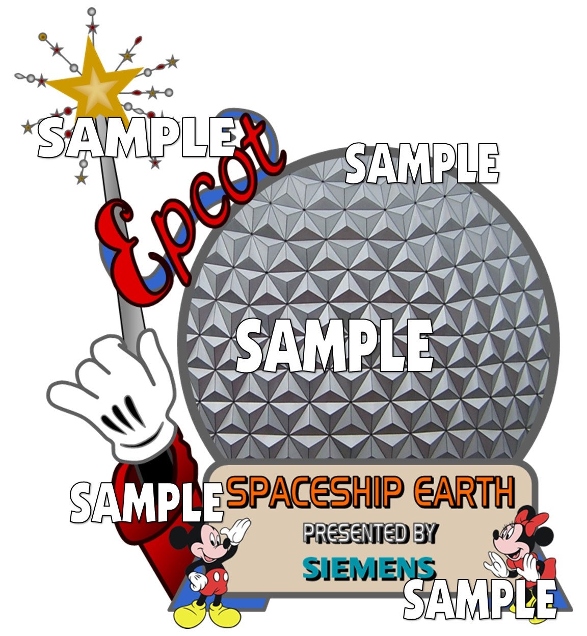 Disney World Epcot Spaceship Earth Ball Old Mickey Hand Wand Scrapbook ...