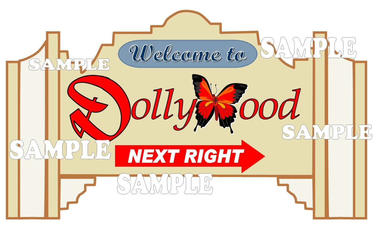 Dollywood Sign Tennessee Pigeon Forge Scrapbook Embellishment Paper Die ...