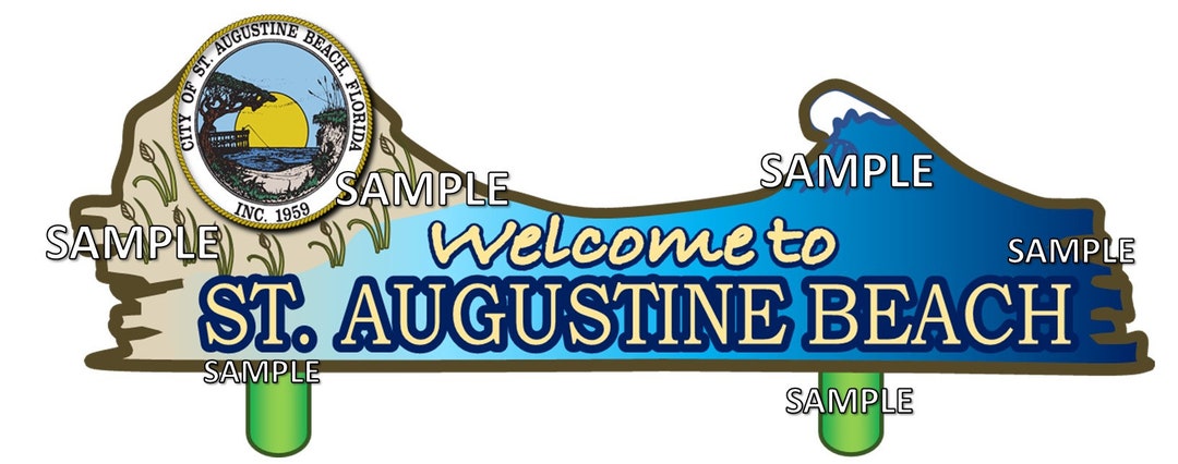 Welcome to St. Augustine Sign Florida Travel Scrapbook Embellishment ...