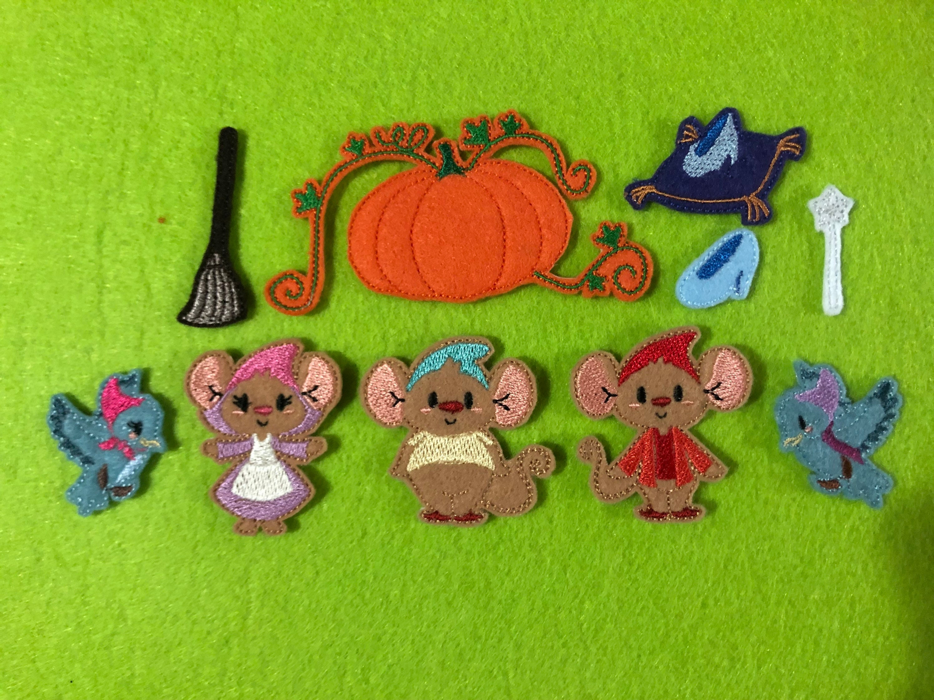 Felt Cinderella inspired finger puppet set with bag pretend | Etsy