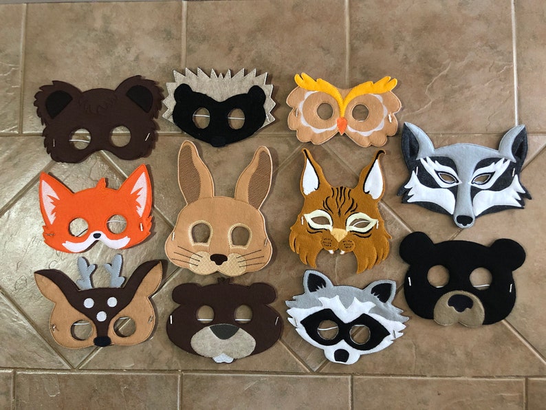 Felt Woodland Animal Costume Masks Ready Made Pretend Play - Etsy