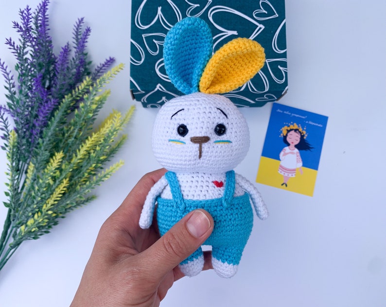 Birthday T Ukrainian Bunny Toy Crochet Bunny Stuffed Etsy