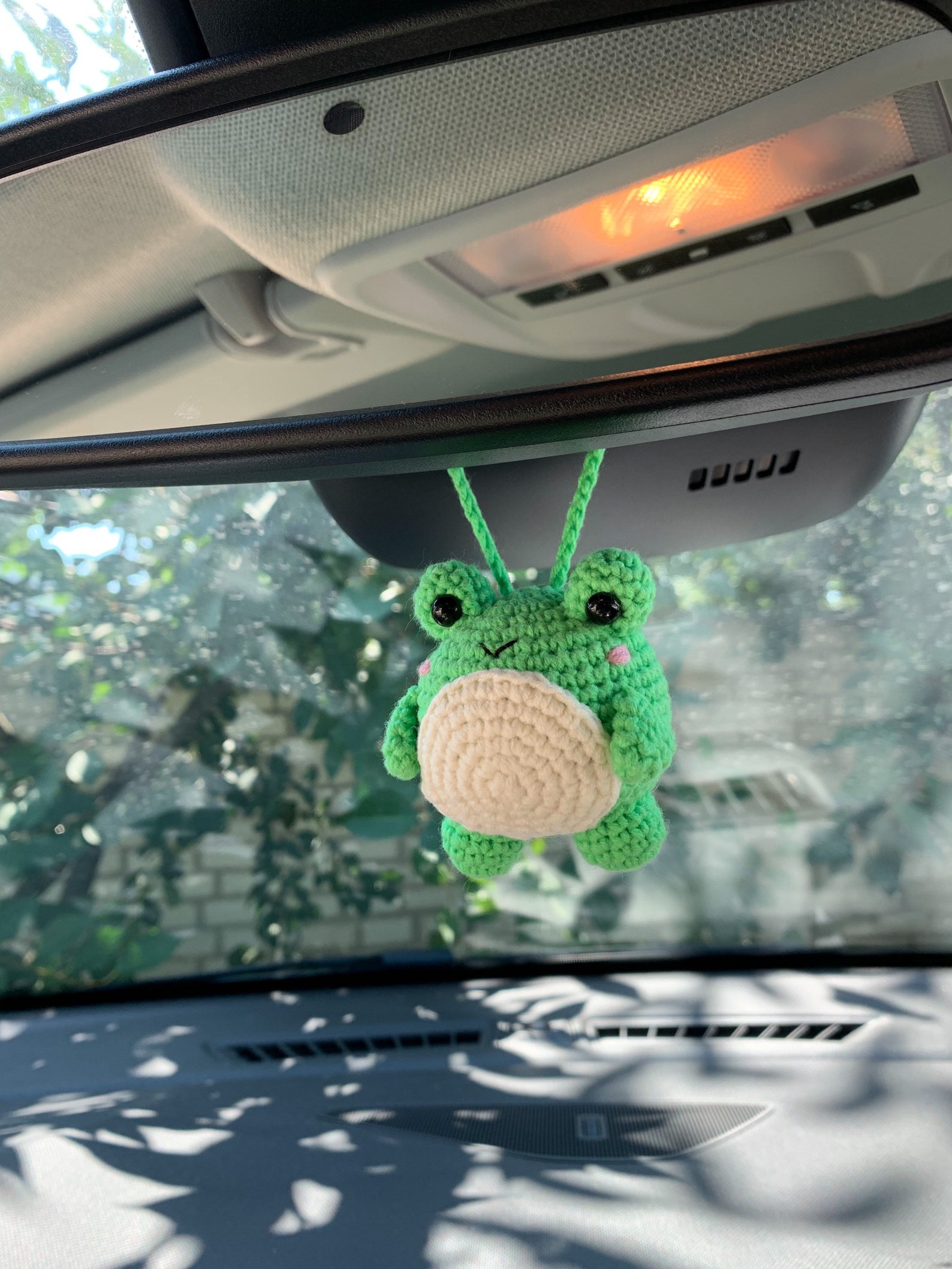 Frog car rearview accessory Crochet Frog Keychain frog car | Etsy
