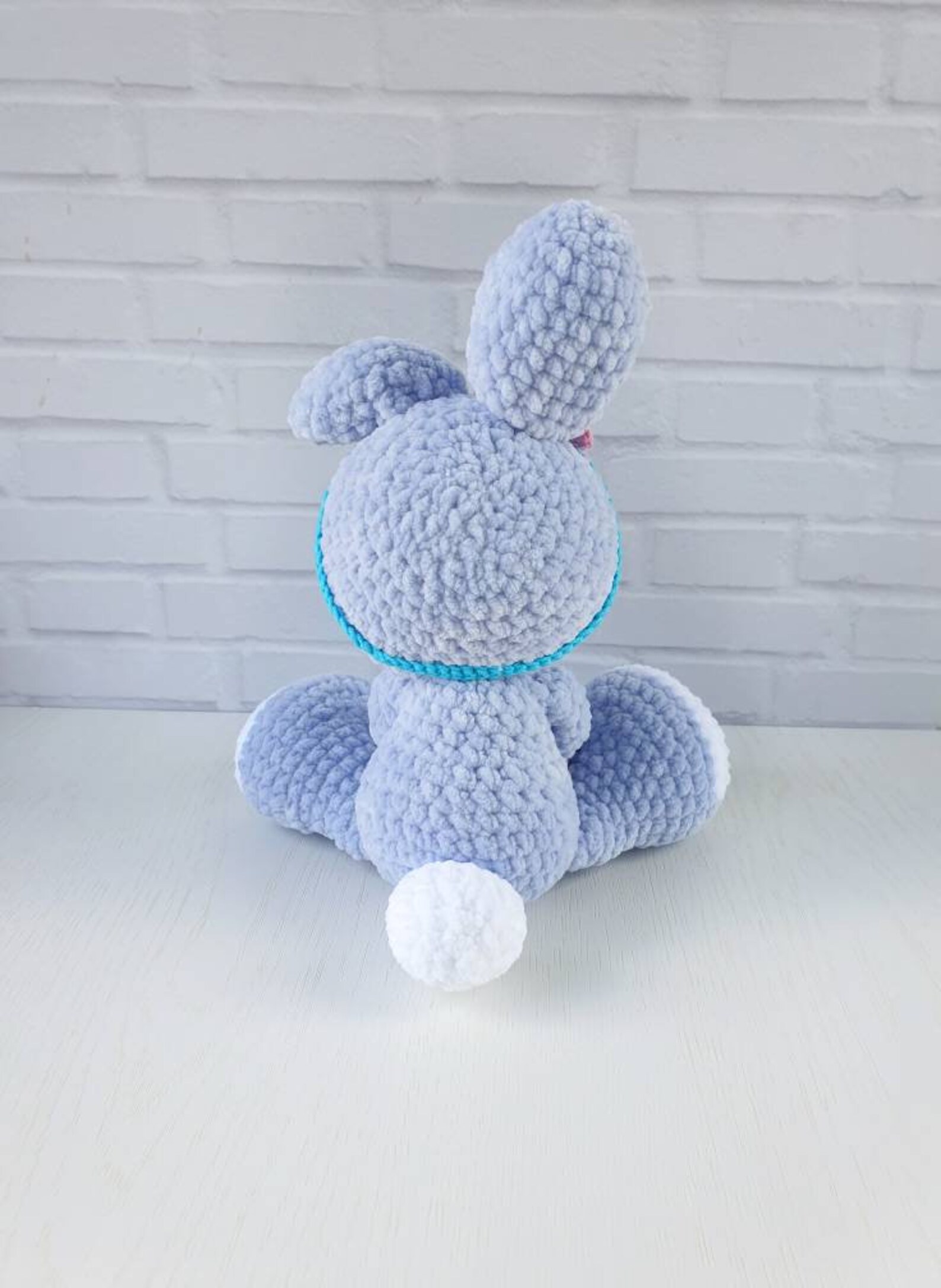 Crochet Amigurumi Bunny Toy, Blue Stuffed Bunny, Handmade Plush Rabbit ...