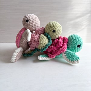 Plush Turtle Donut Toy, Crochet Rose Sea Turtle - Etsy