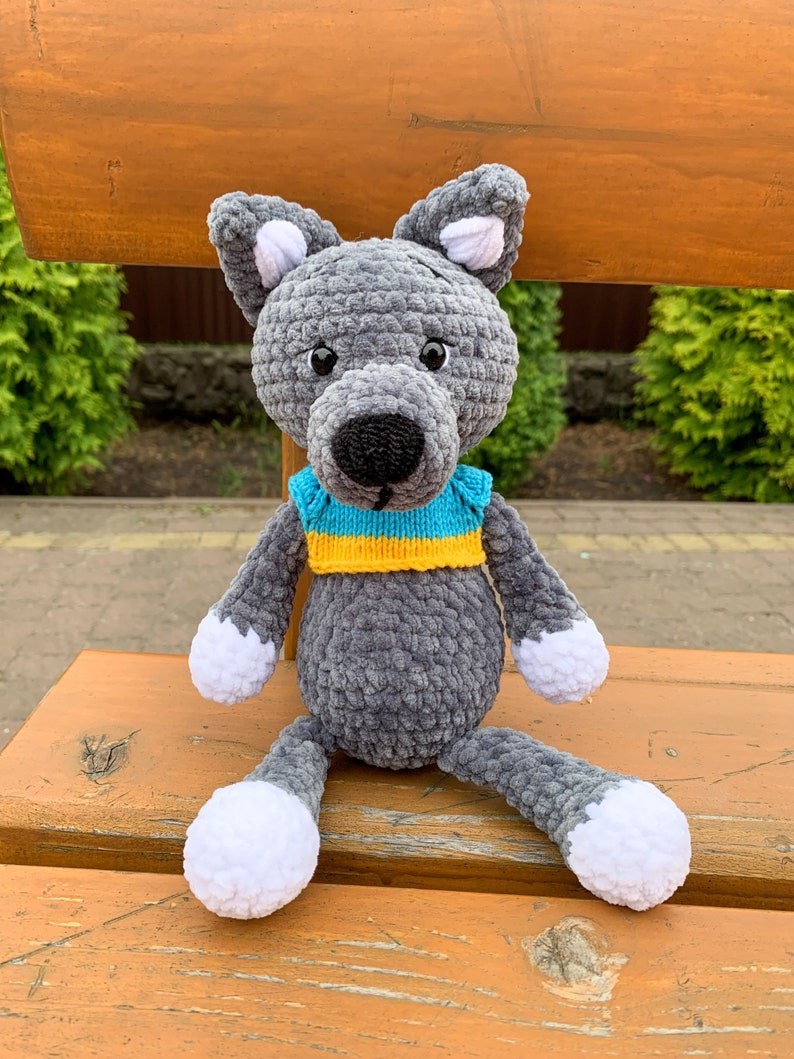 Stuffed Wolf Doll, Wolf Plushie, Woodland Animals, Ukrainian Gift, Wolf ...