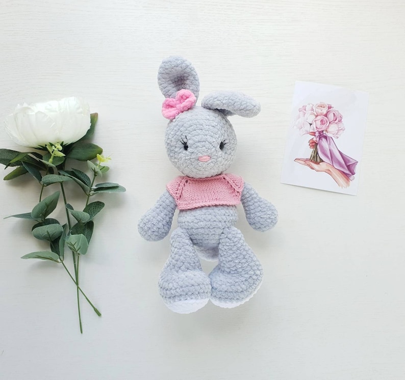 Bunny Plush Toy Bunny Stuffed Animal Knitted Bunny Doll - Etsy