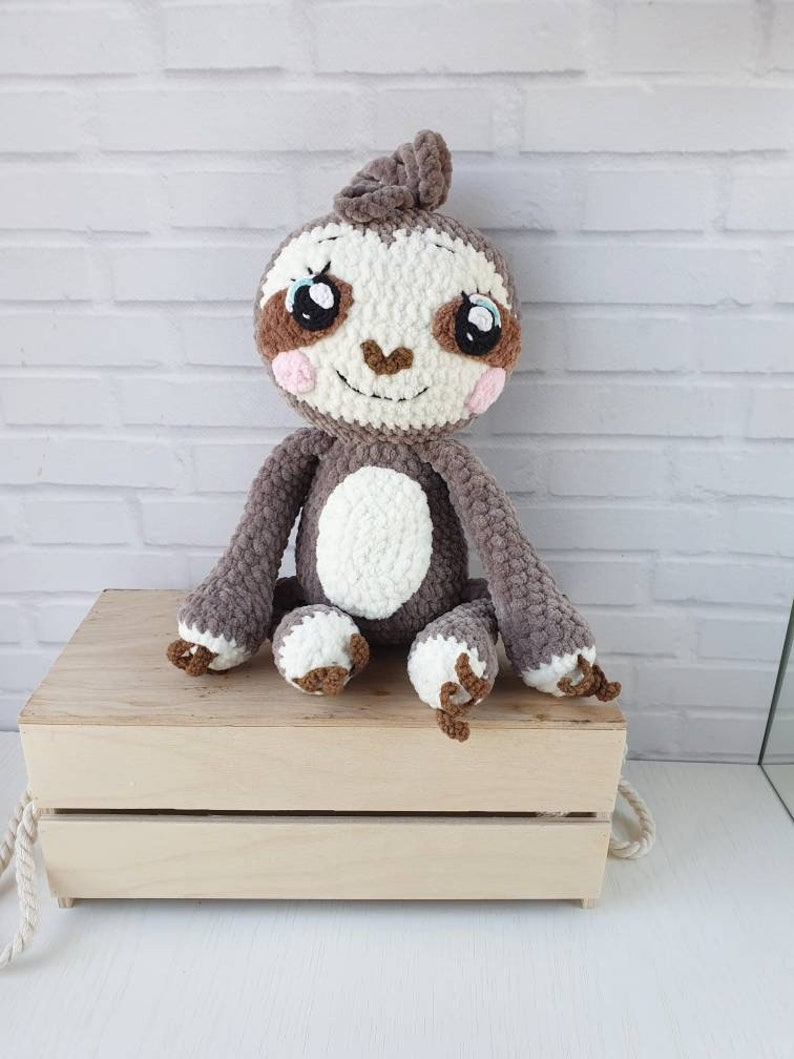 Crochet Sloth Soft Toy Amigurumi Sloth Sloth Stuffed - Etsy