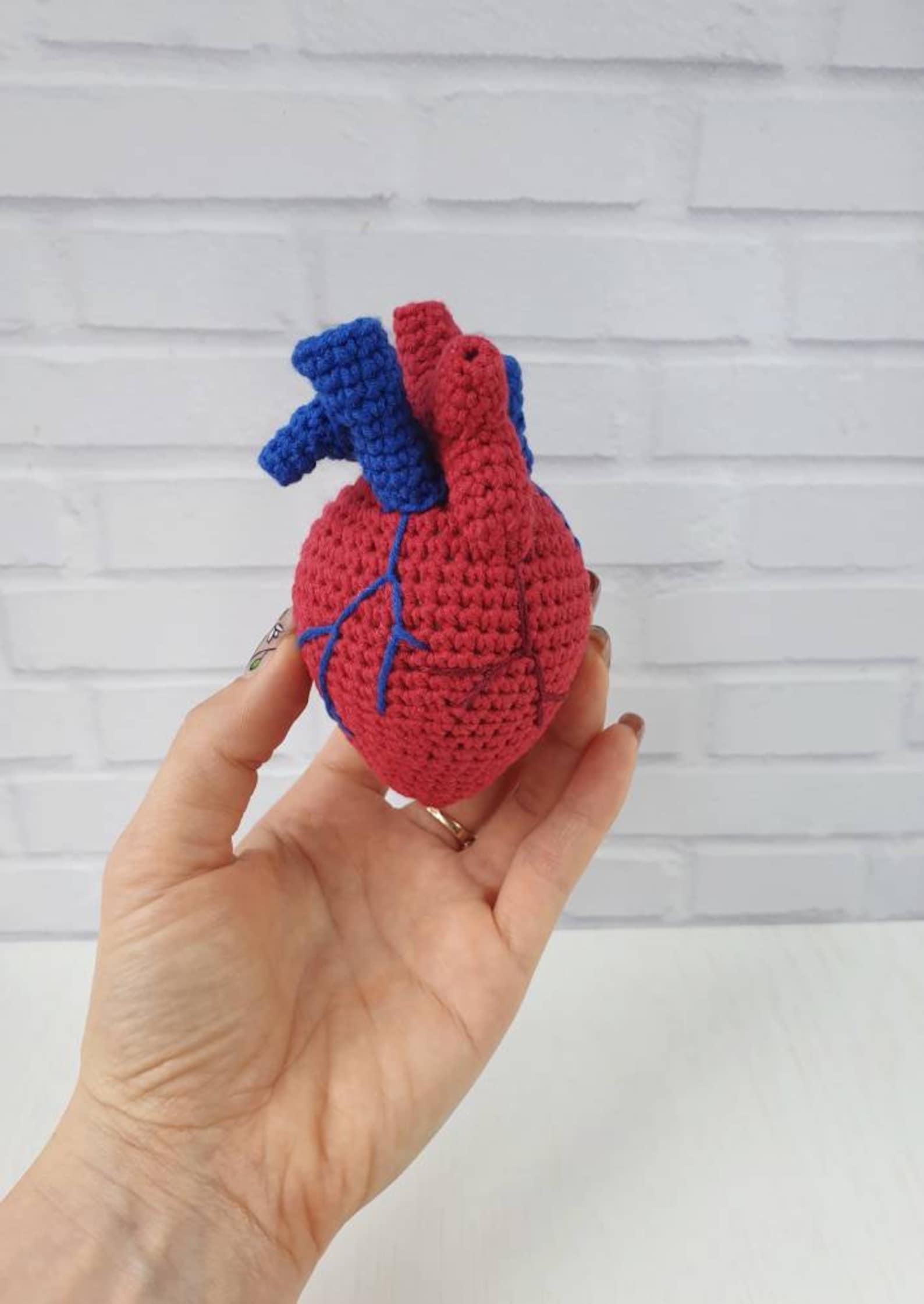 Anatomical Human Heart Crochet Crochet Valentine's Day | Etsy