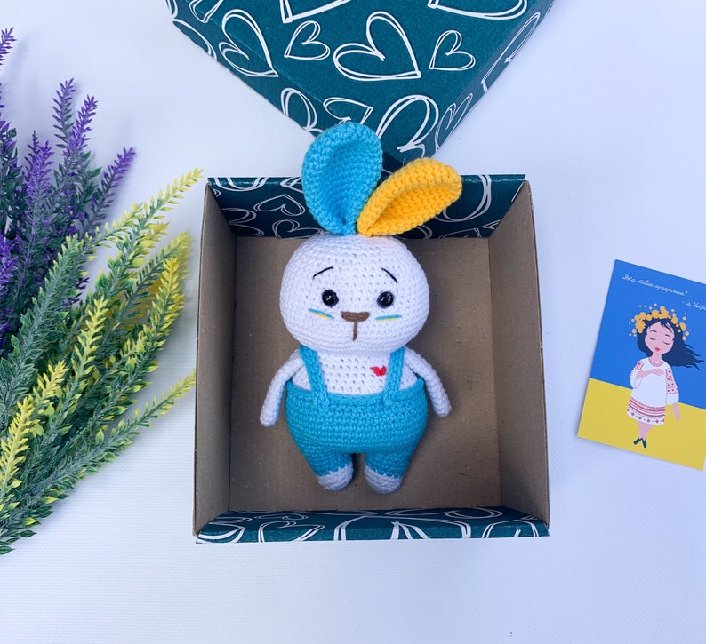 Birthday T Ukrainian Bunny Toy Crochet Bunny Stuffed Etsy