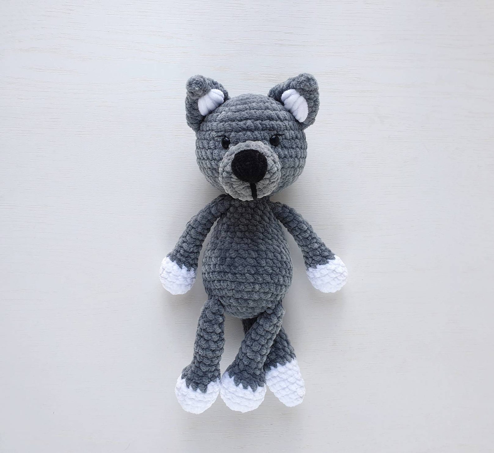 Wolf Plush Stuffed Animal Wolf Amigurumi Knitted Wolf - Etsy