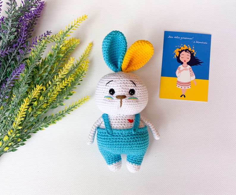 Birthday T Ukrainian Bunny Toy Crochet Bunny Stuffed Etsy
