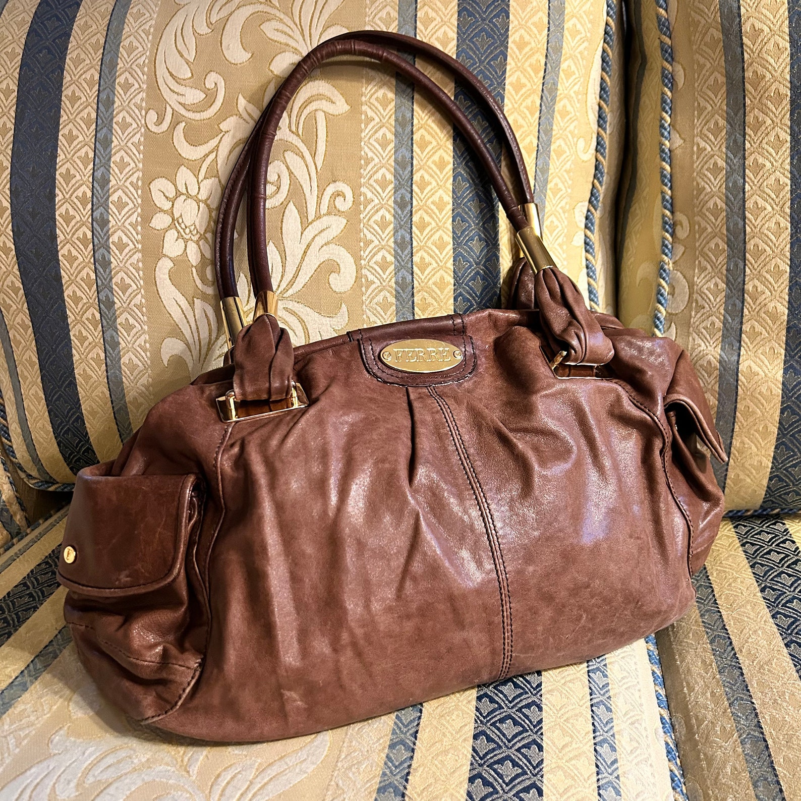 GIANFRANCO FERRE Bag, Leather Bag, Shoulder Bag, Vintage Bag, Handbag ...