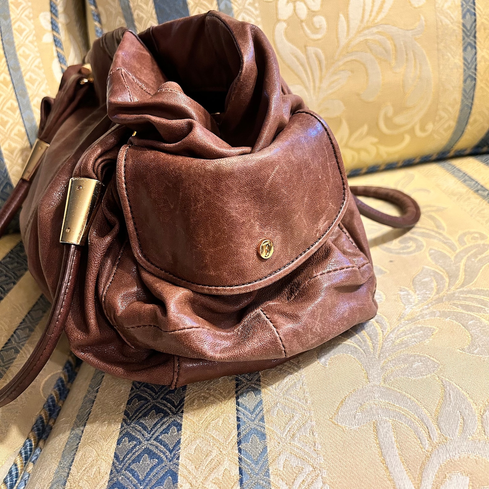 GIANFRANCO FERRE Bag, Leather Bag, Shoulder Bag, Vintage Bag, Handbag, Made in Italy, Brown Bag ...