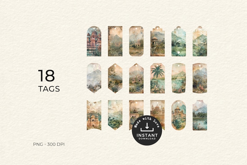 India Travel Junk Journal, Vintage Indian Landscape Pages, Antique ...