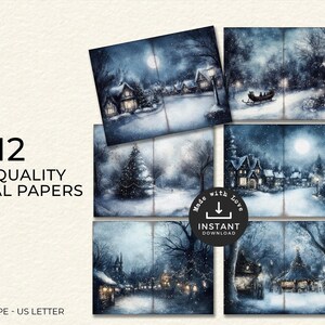 Christmas Background Digital Junk Journal, Journal Pages + Tags, Winter ...