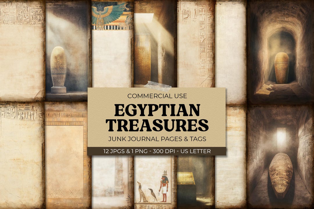 Ancient Egypt Junk Journal Pages, Printable Scrapbook Paper, Vintage ...