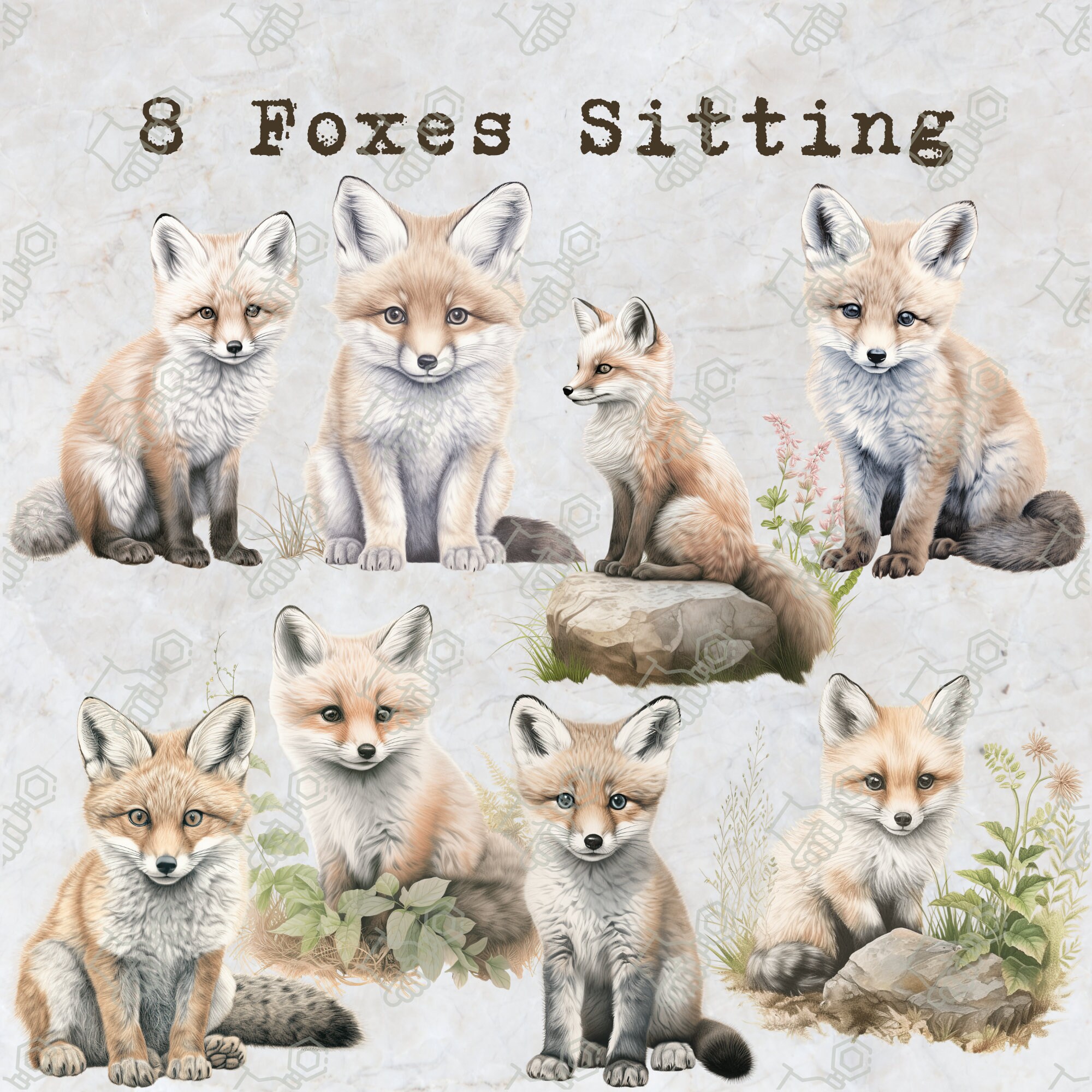 Fox Clipart Watercolor Digital, Woodland Animals Clipart, Baby Fox Png ...