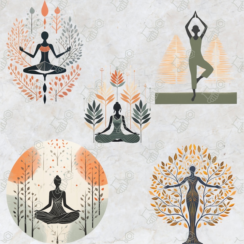 Mindful Yoga Clipart Commercial Use, 300 Dpi, 25 Transparent Pngs - Etsy