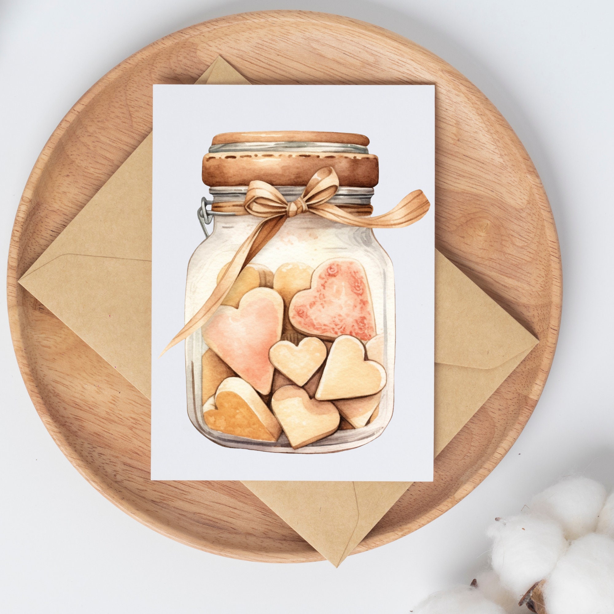 Valentine Cookie Clipart, Watercolor Heart Cookie, Cookie Jar Clip Art ...