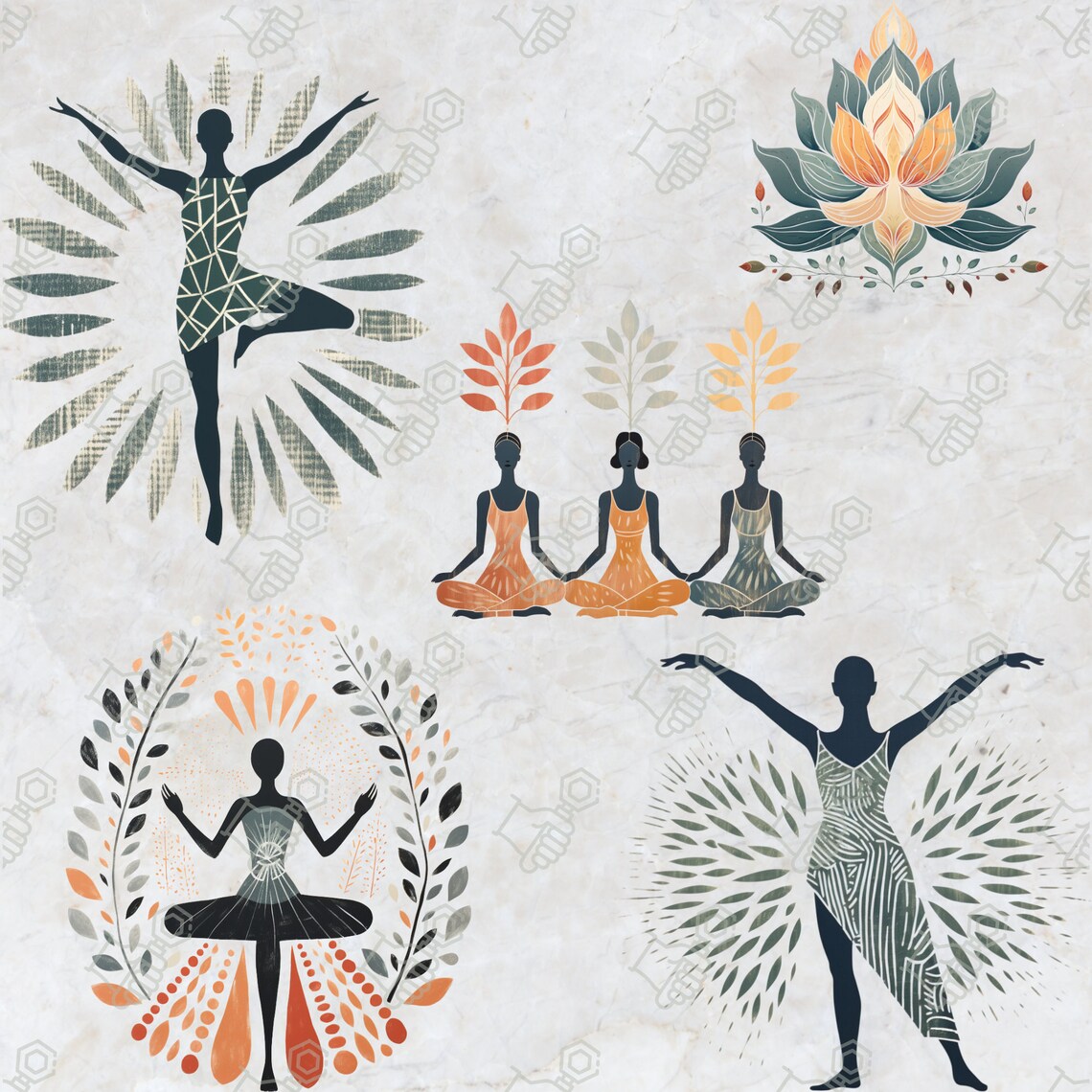 Mindful Yoga Clipart Commercial Use, 300 Dpi, 25 Transparent Pngs - Etsy