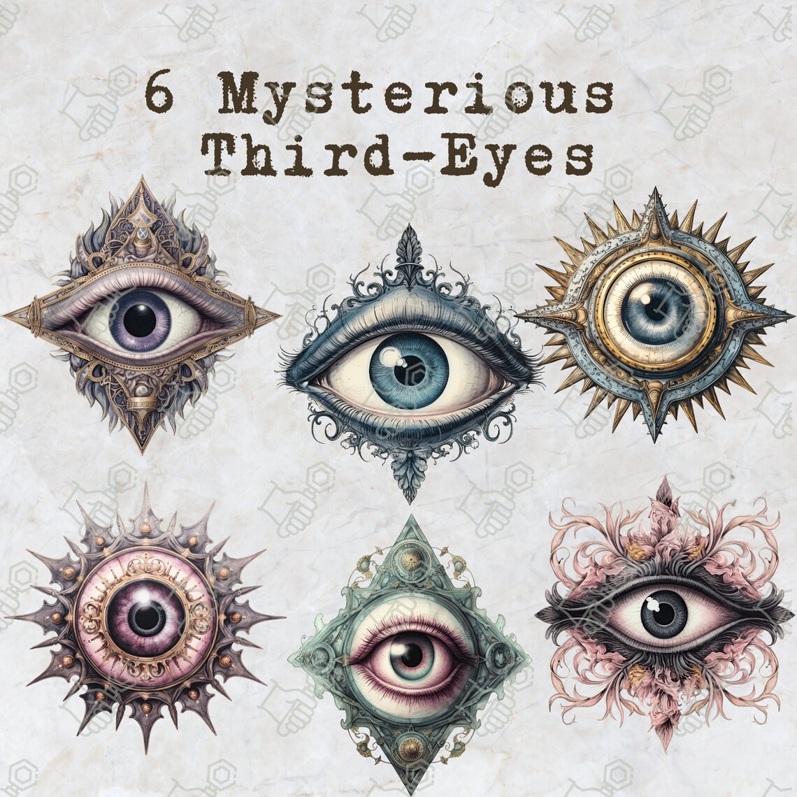 Third Eye Clipart Pack Mystical Eye Clipart Witchy Aesthetic Digital ...