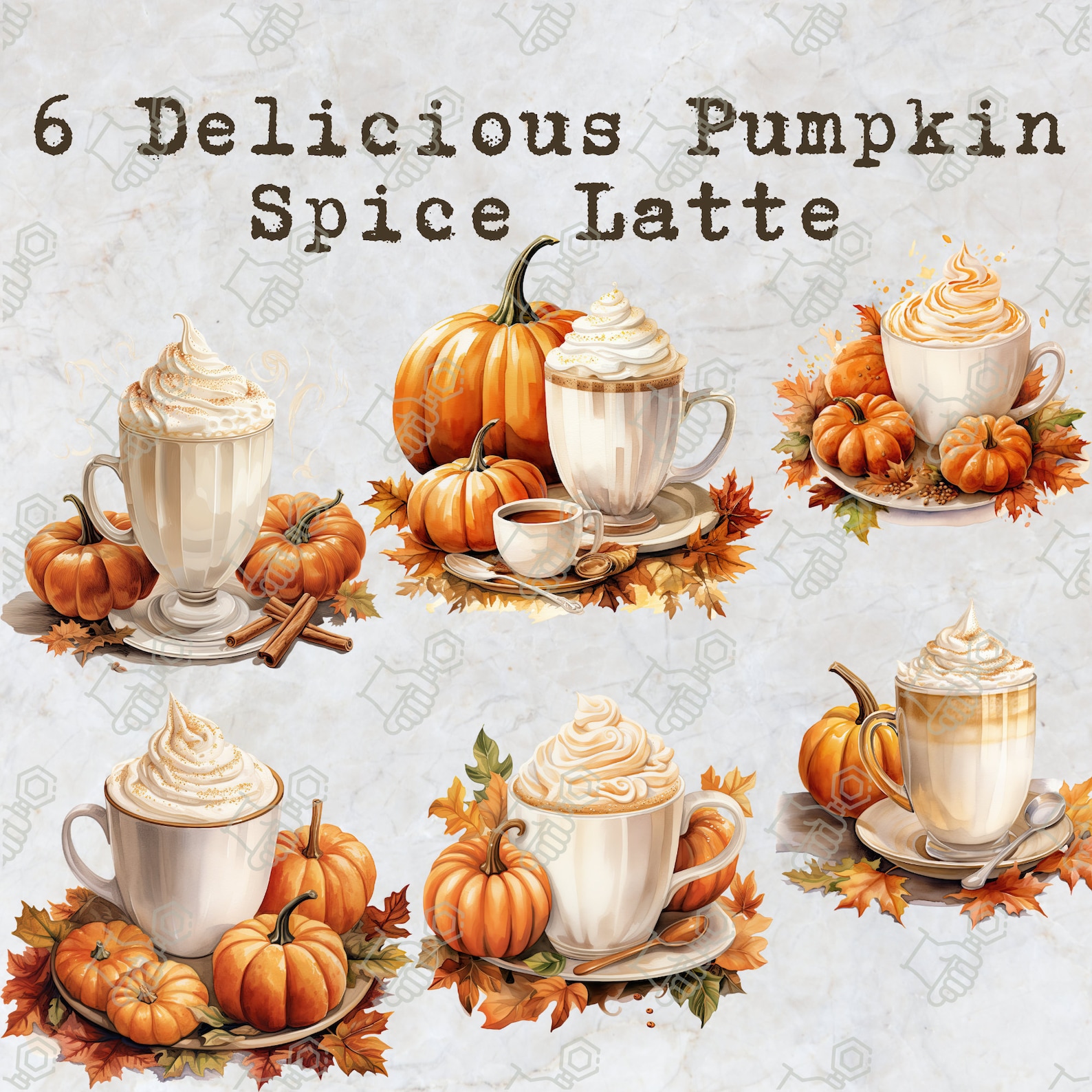 Pumpkin Spice Latte Clipart, Watercolor Pumpkin Spice, Pumpkin Spice ...