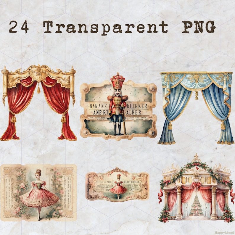 Nutcracker Christmas Clipart, Watercolor Ballet Clipart, Winter Holiday ...