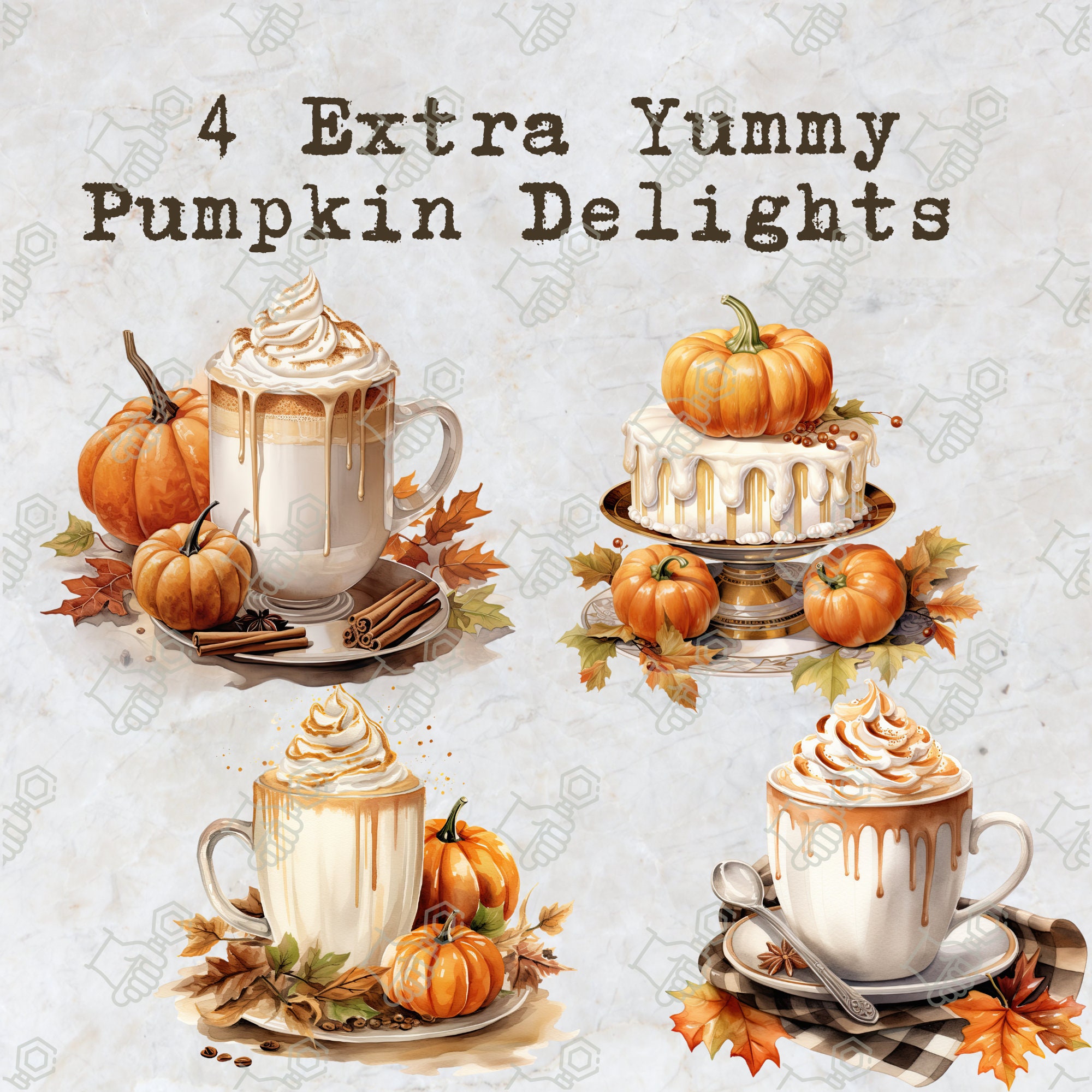 Pumpkin Spice Latte Clipart, Watercolor Pumpkin Spice, Pumpkin Spice ...