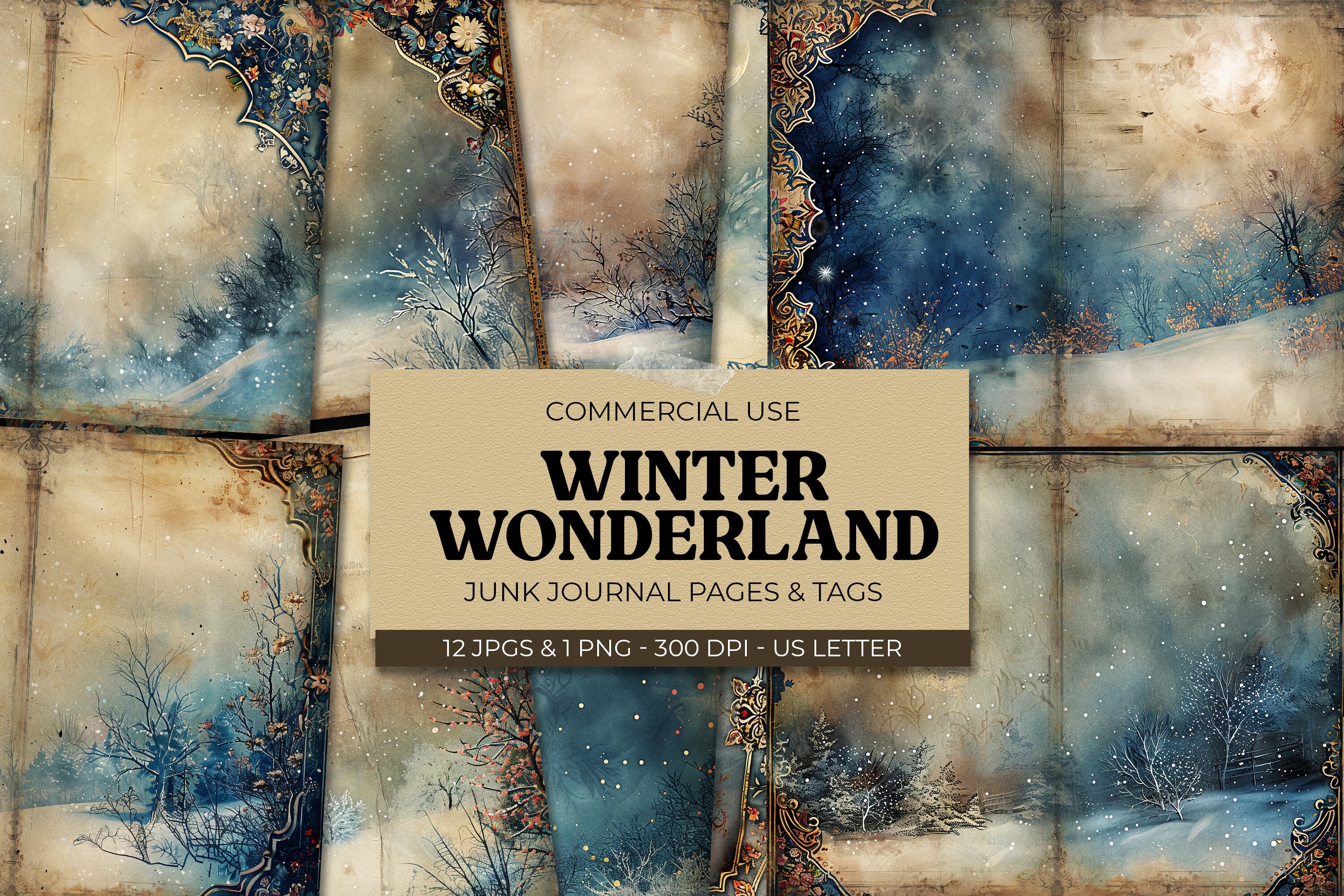 Winter Wonderland Junk Journal, Winter Season Junk Journal Paper ...