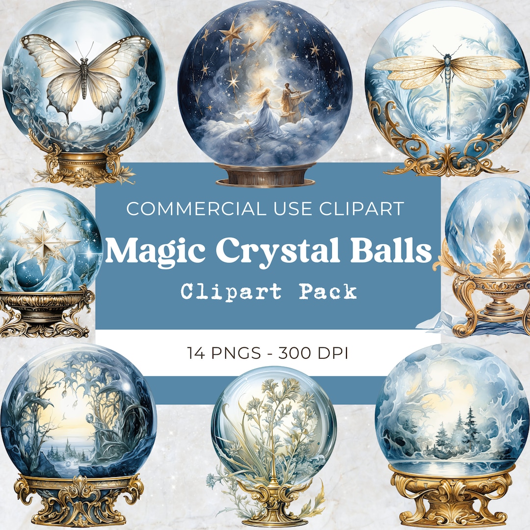 Crystal Ball Clipart, Witch Crystal Ball Png, Fantasy Clipart, Magic ...