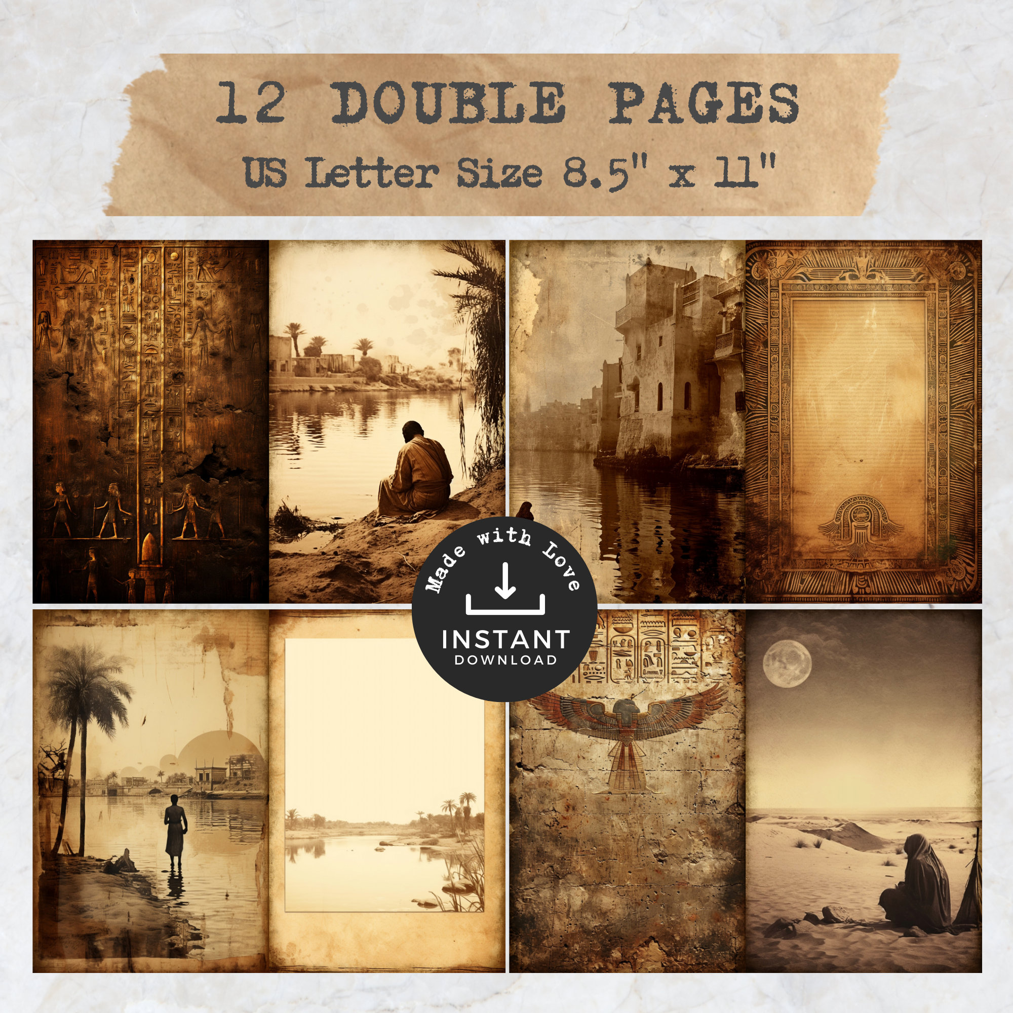 Egypt Junk Journal Page, Ancient Egyptian Ephemera, Vintage Travel ...