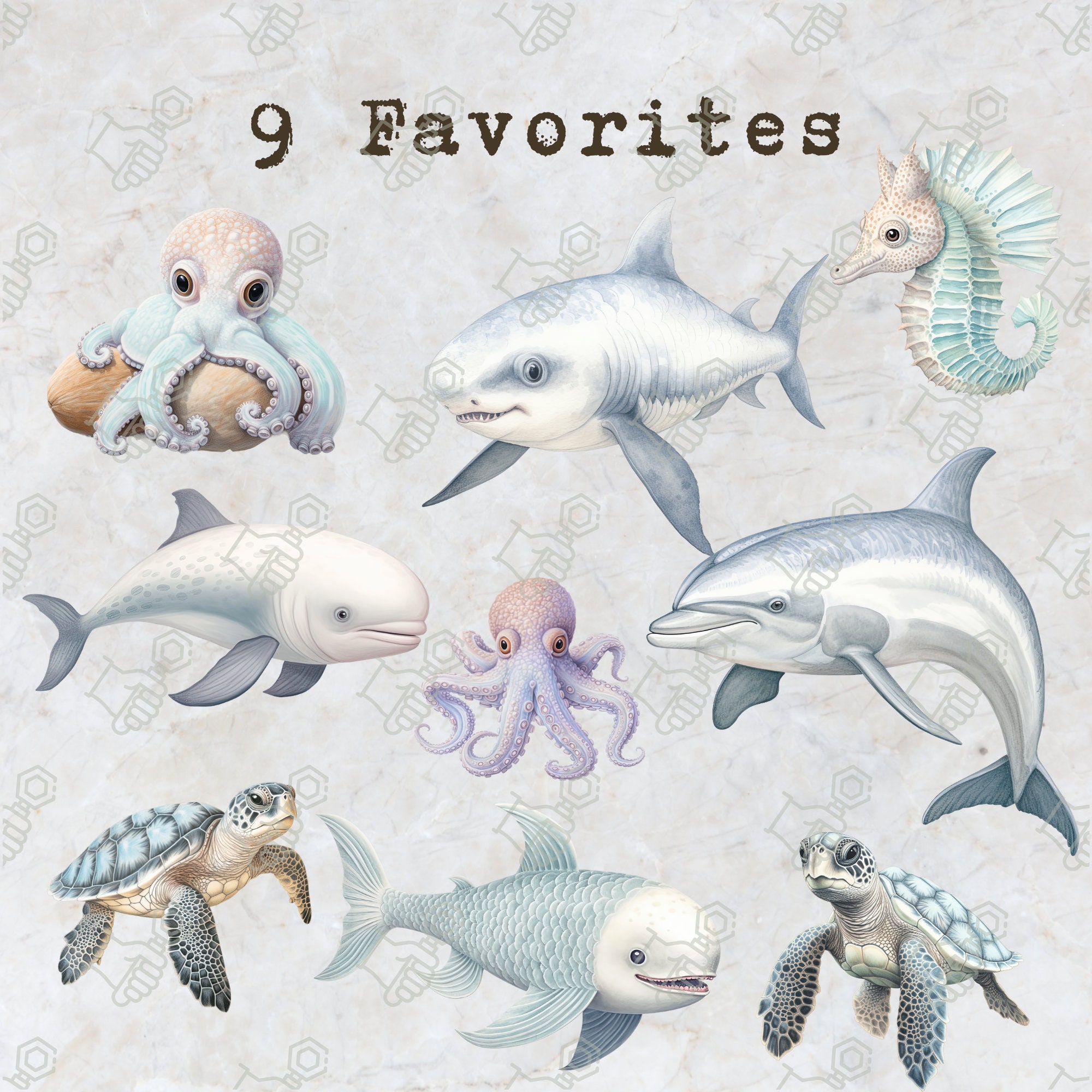 Watercolor Undersea Clipart | Cute Ocean Animals Png | Sea Animal Png ...