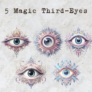 Third Eye Clipart Pack | Mystical Eye Clipart | Witchy Aesthetic ...