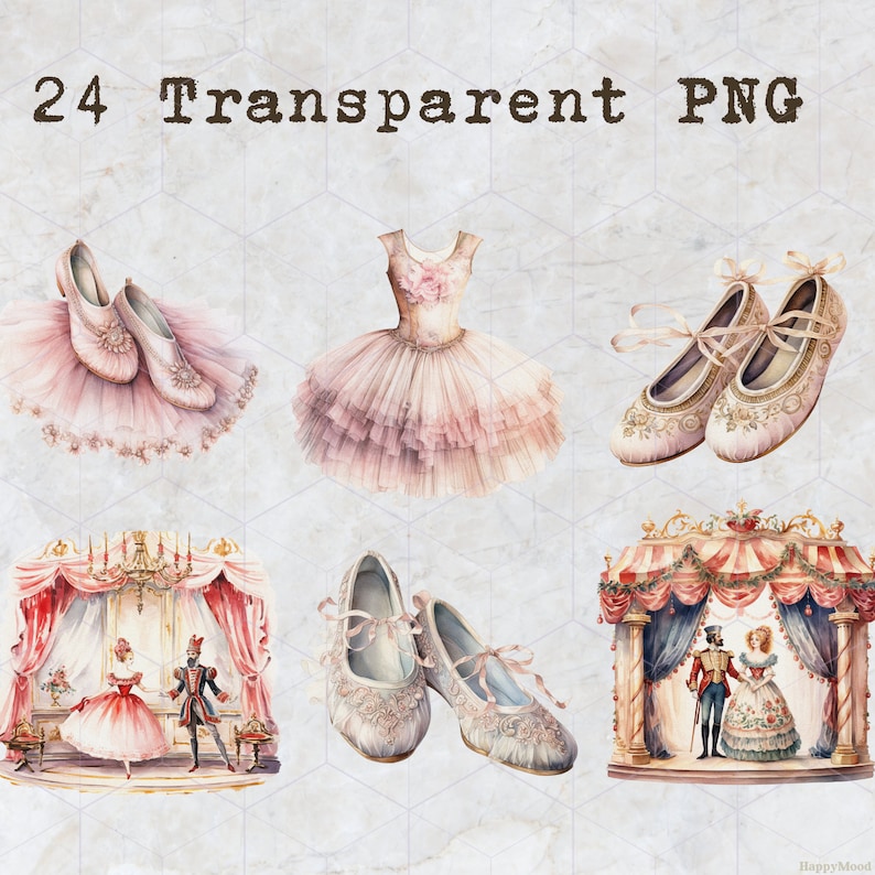 Nutcracker Christmas Clipart, Watercolor Ballet Clipart, Winter Holiday ...