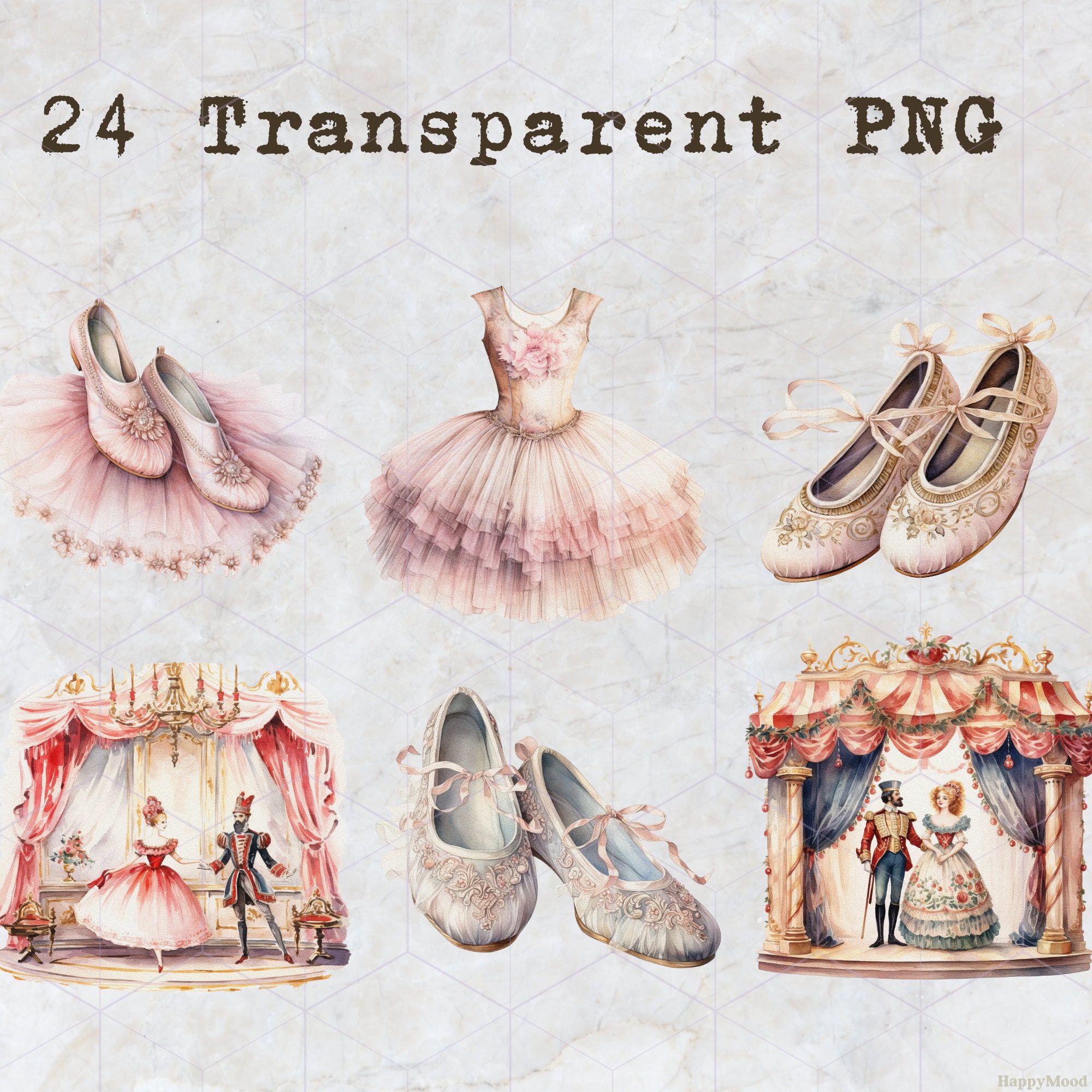 Nutcracker Christmas Clipart, Watercolor Ballet Clipart, Winter Holiday ...