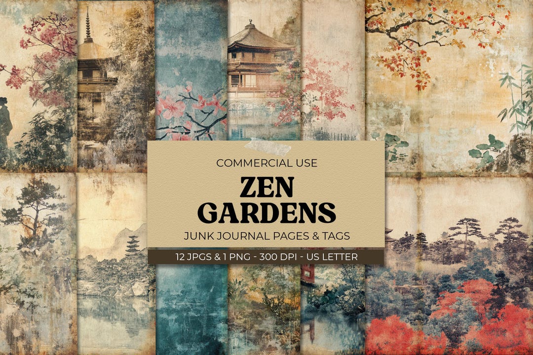 Japanese Junk Journal Digital Kit, Vintage Japan Digital Scrapbook ...