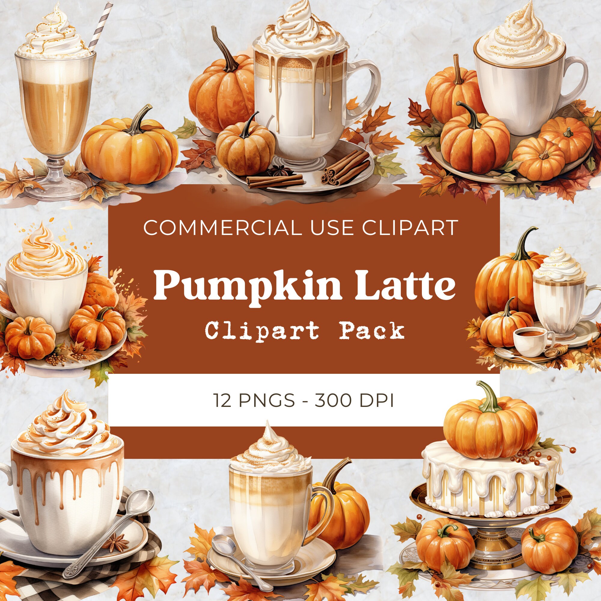 Pumpkin Spice Latte Clipart, Watercolor Pumpkin Spice, Pumpkin Spice ...