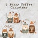 Cute Furry Christmas Clipart Winter Forest Animals Clipart - Etsy