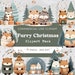 Cute Furry Christmas Clipart Winter Forest Animals Clipart - Etsy