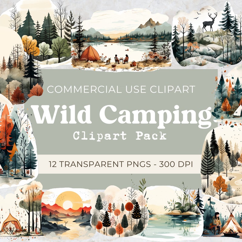 Camping Clipart - Etsy