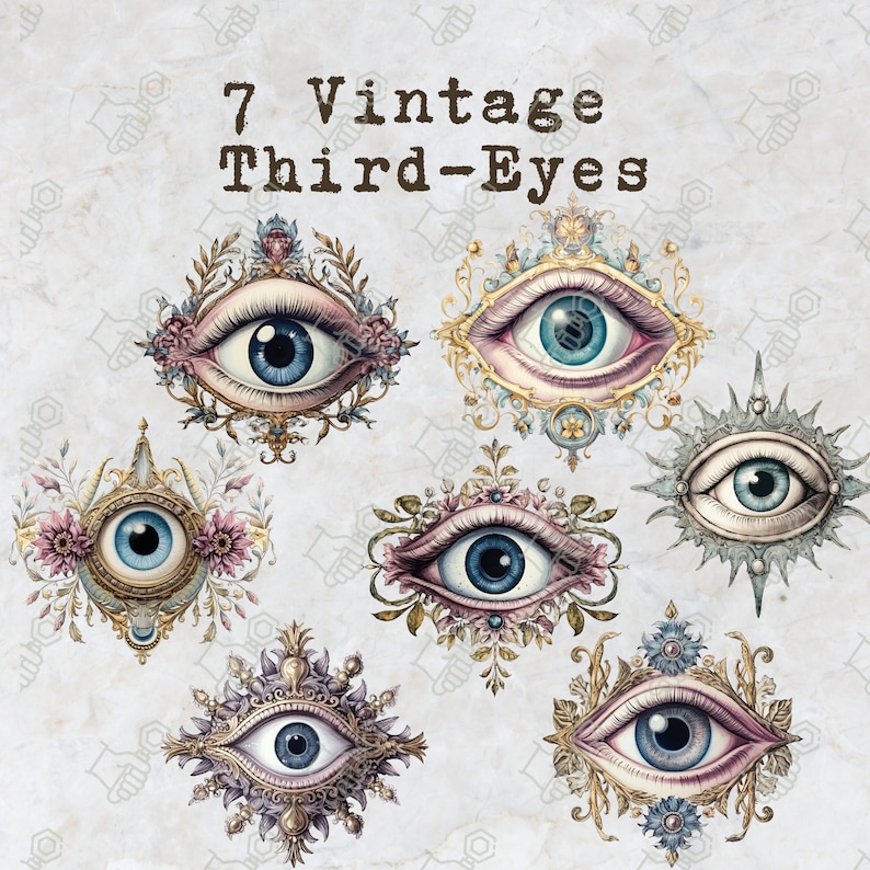 Third Eye Clipart Pack | Mystical Eye Clipart | Witchy Aesthetic ...